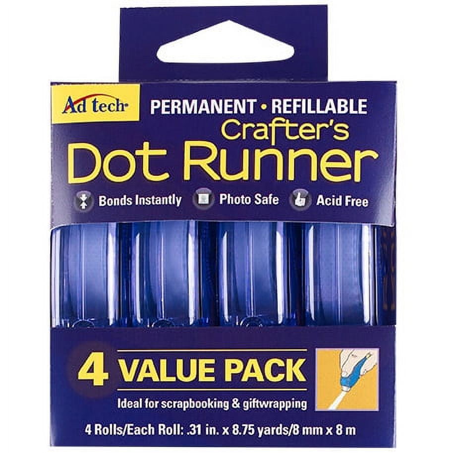 AdTech Micro Dot Glue Runner Adhesive - 8.75 Yards x 0.33" - Clear, 4 ...