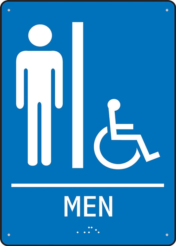 Ada Braille Tactile Sign Handicap Accessible Men S Restroom For ...