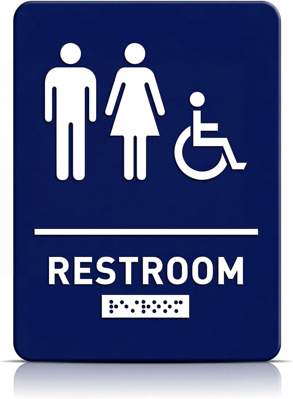 Ada Compliant Restroom Sign with Braille Unisex Handicap Bathroom Sign ...