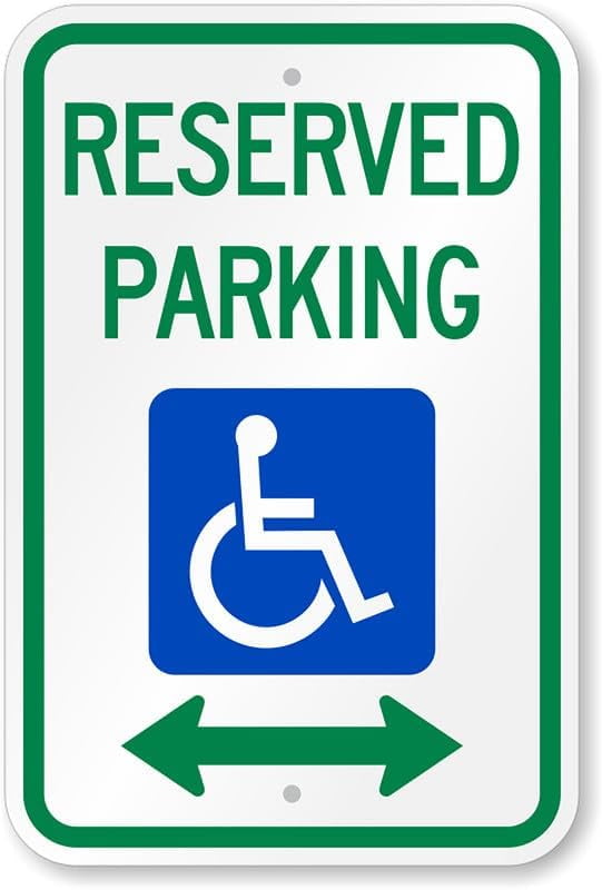 Ada Handicap Reserved Parking Aluminum Weatherproof 8" x 12" Sign ...