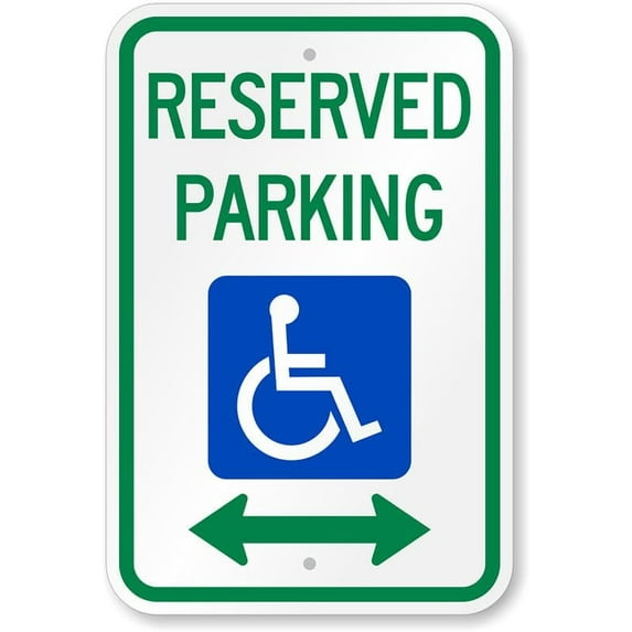 Ada Handicap Reserved Parking Aluminum Weatherproof 8" x 12" Sign ...
