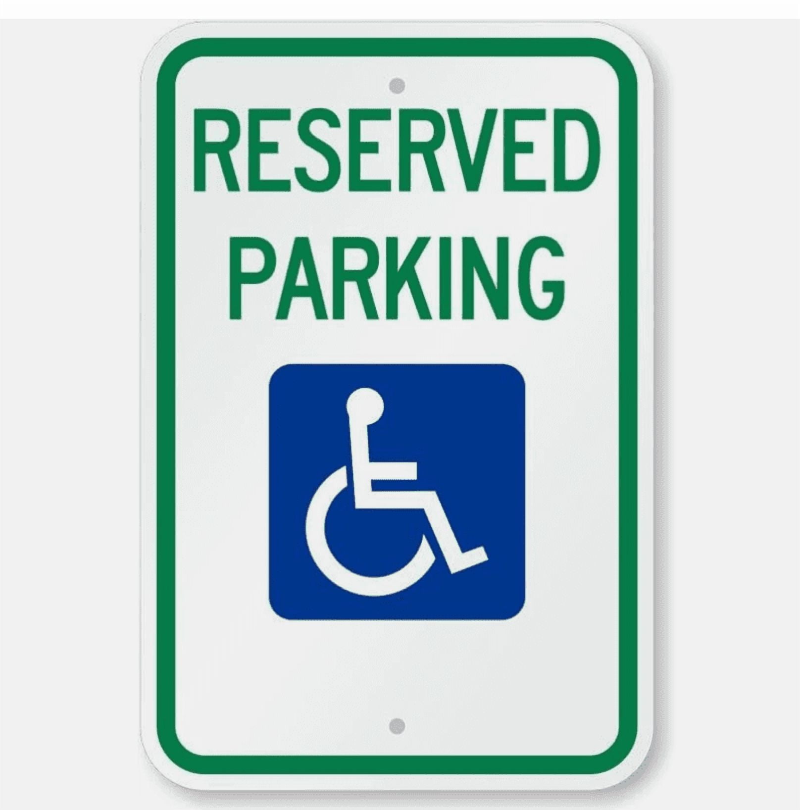 Ada Handicap Reserved Parking Aluminum Weatherproof 8" x 12" Sign ...