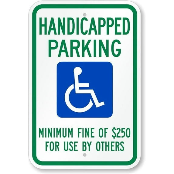 Ada Handicap Reserved Parking Weatherproof Metal Aluminum Sign SIZE: 12 ...