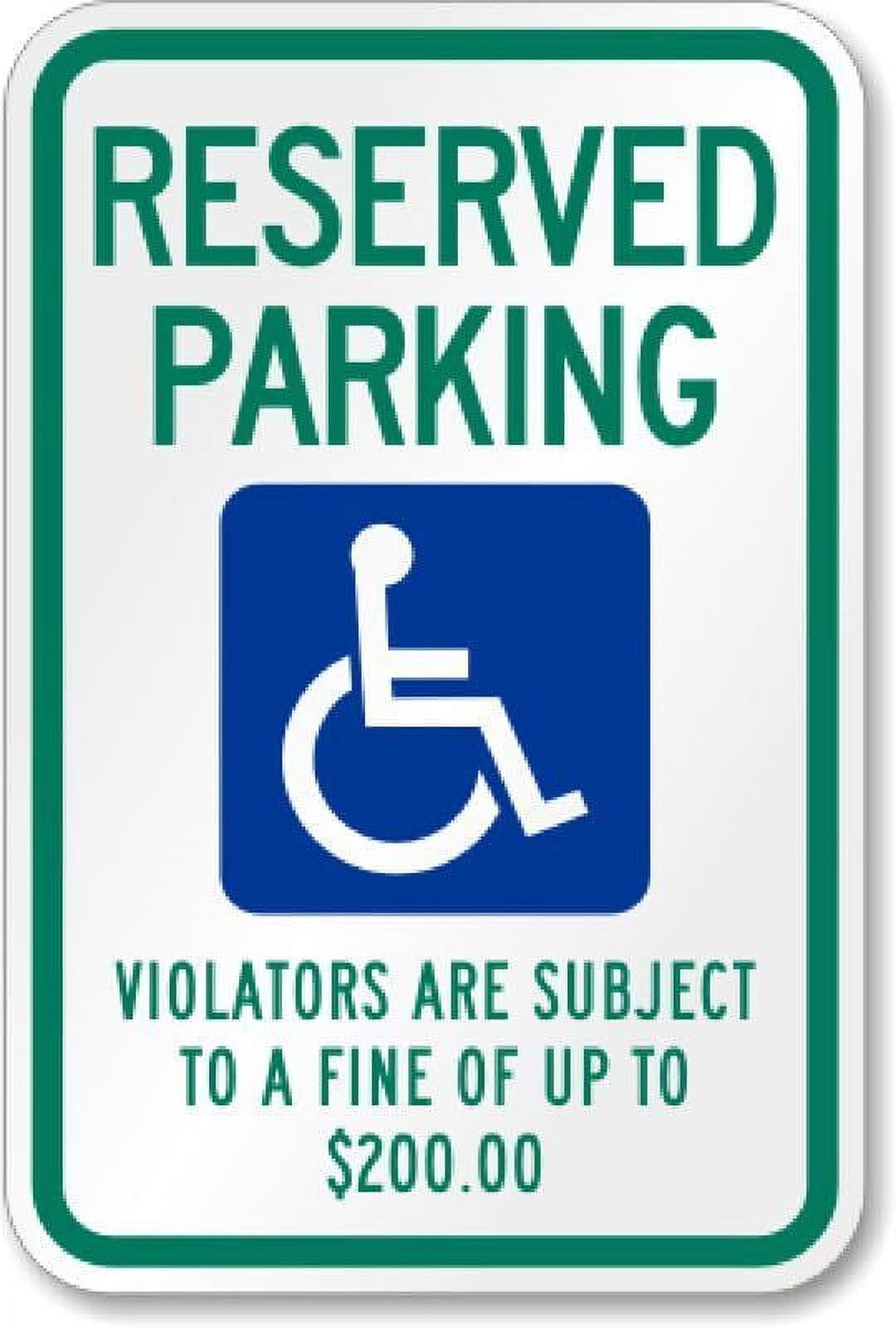 Ada Handicap Reserved Parking Weatherproof Metal Sign Size: 12" x 16 ...