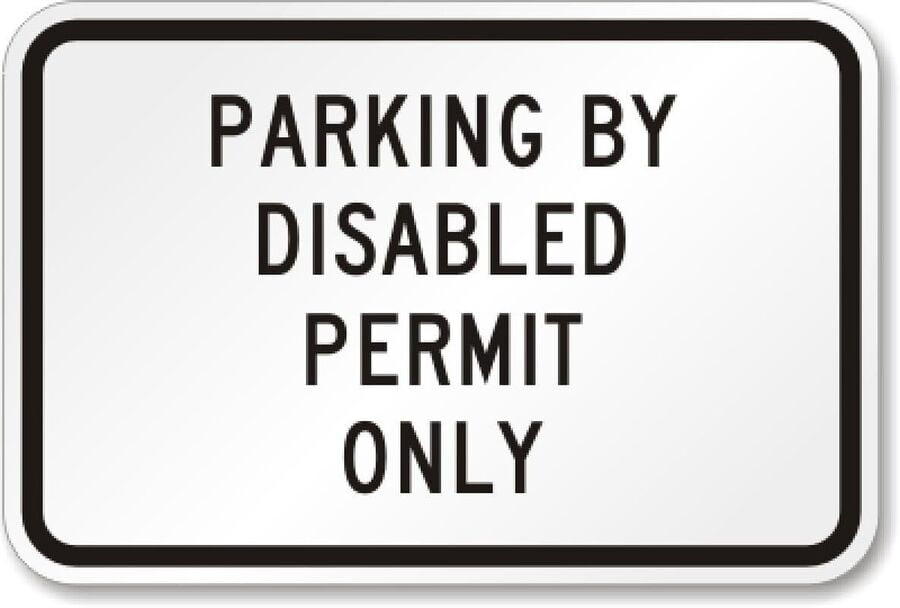 Ada Handicapped Parking Permit Weatherproof Metal Aluminum Sign Size ...