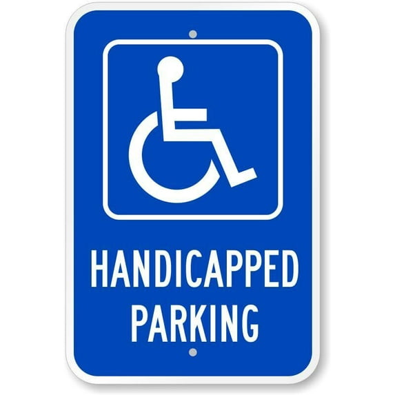 Ada Handicapped Weatherproof Metal Aluminum Sign Size: 8 x 12 Inch ...