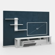 Ada Home Decor Modern TV Stand for TVs up to 53 Inch White with Storage ...