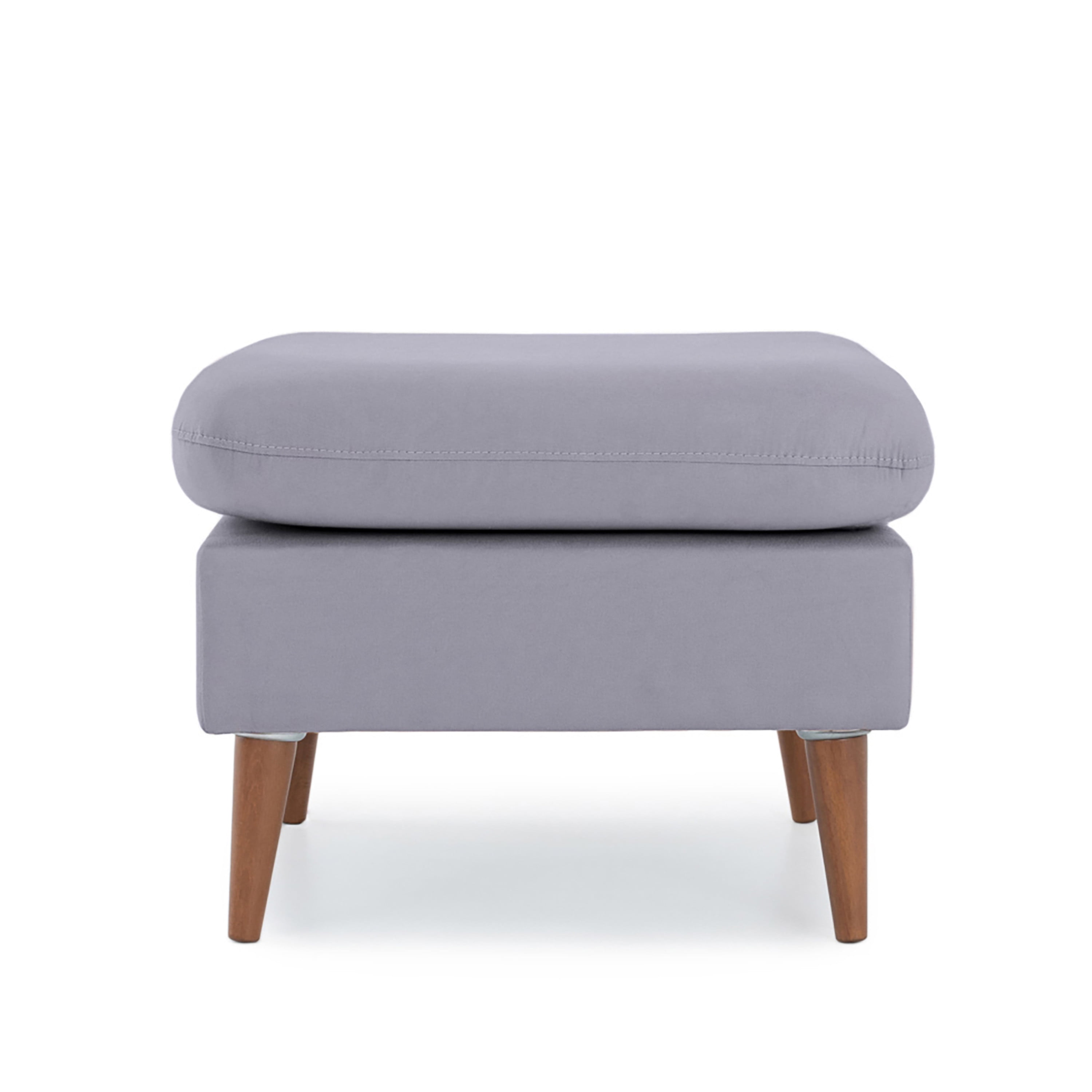 Ada Home Décor Darrow Ottoman with Wood-finished Legs, Gray - Walmart.com