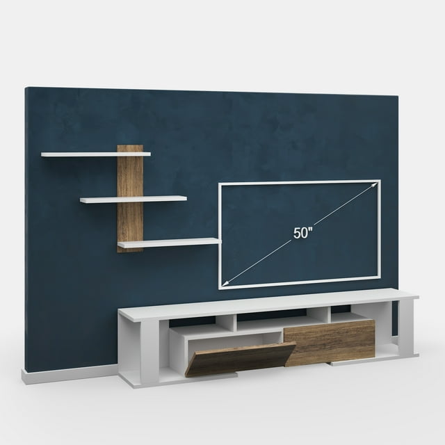 Ada Home Décor Rockeby 4 Tier TV Stand with Doors for TVs up to 70 ...