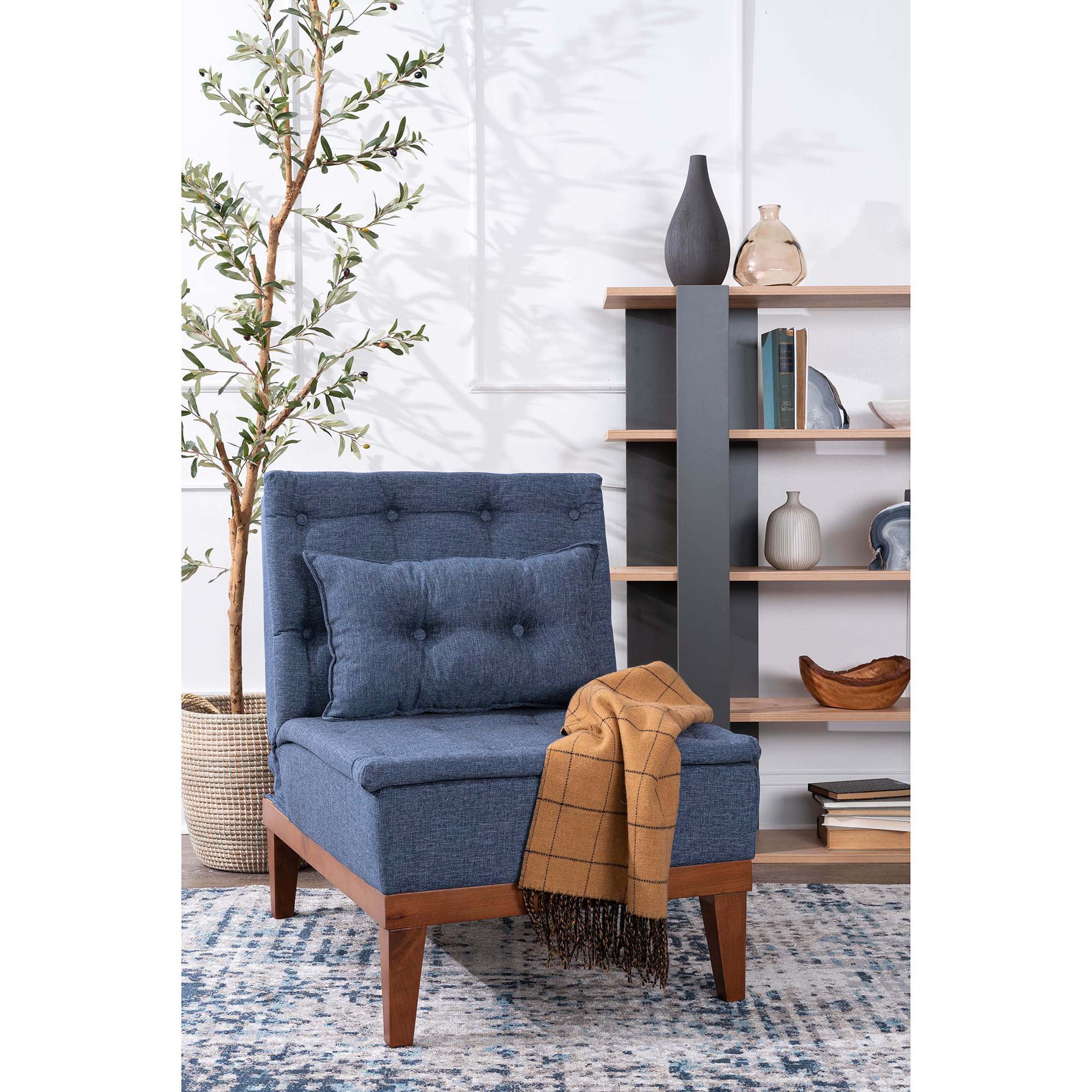 Free Shipping! Ada Home Decor Bruner Modern Fabric Accent Chair Navy ...