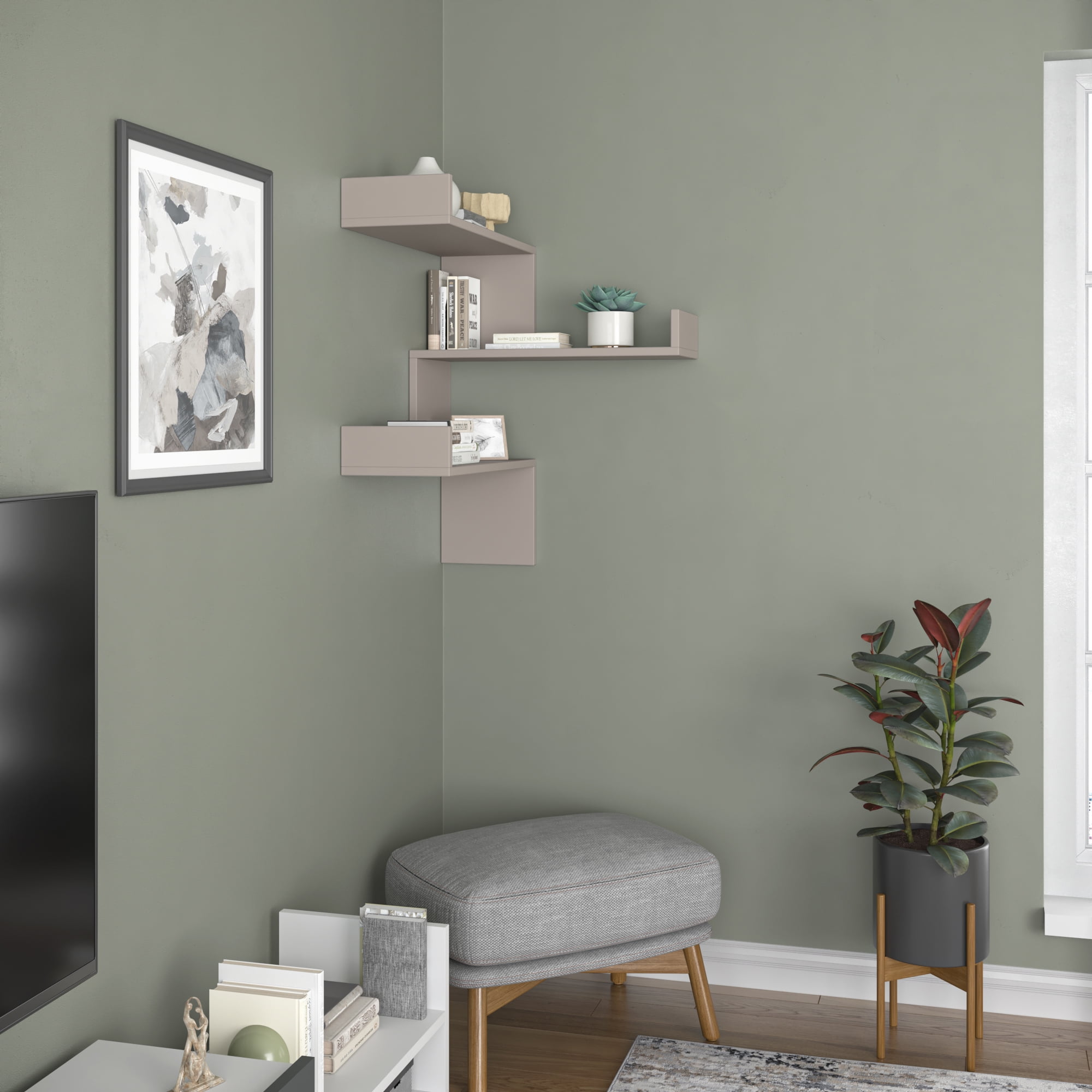 Ada Home Decor 3 Tier Wall Shelf - Modern Furniture - Walmart.com