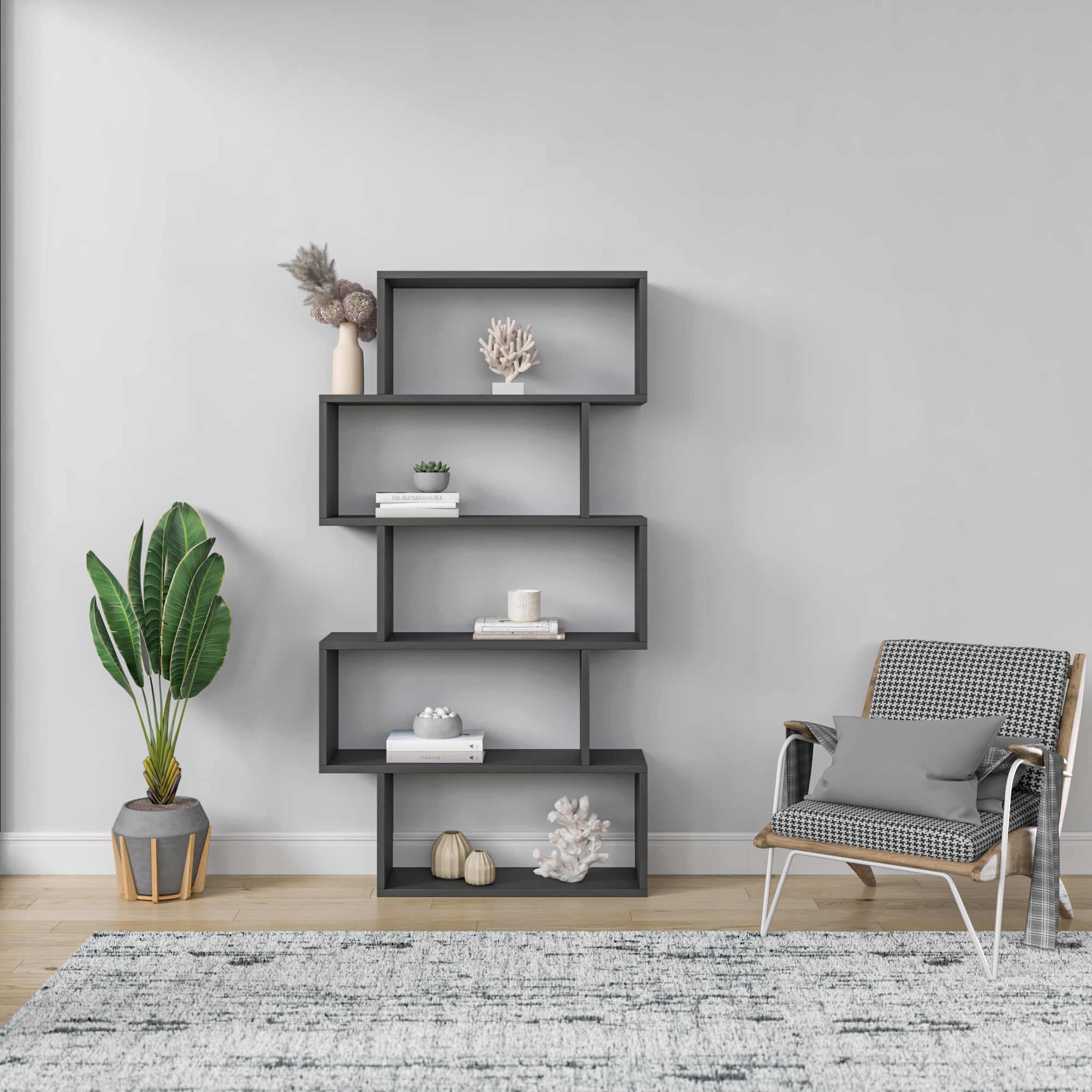 Ada Home Decor Barclay Multiple Tier Open Shelf Modern Bookcase ...