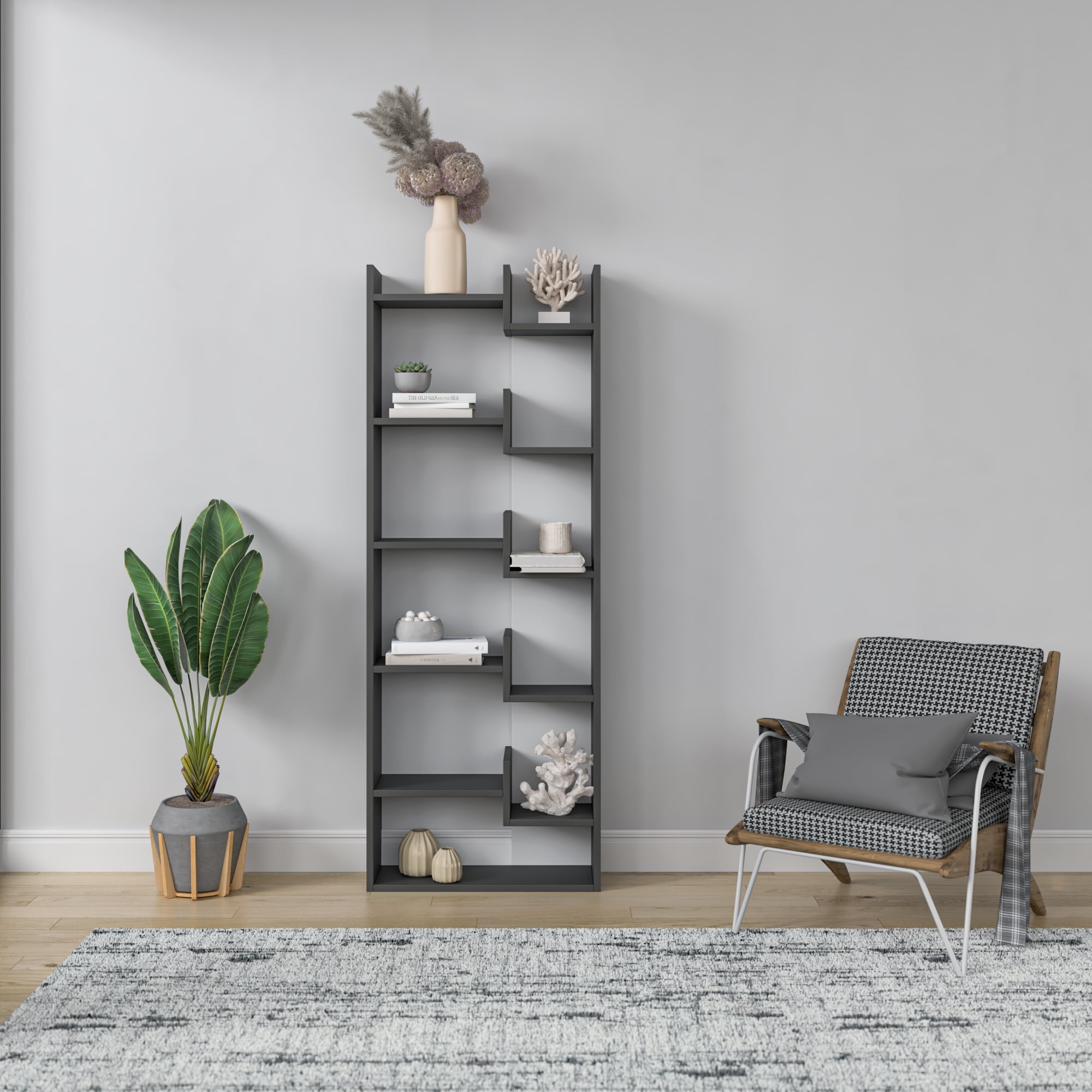 Ada Home Decor Bonaparte Multiple Tier Open Shelf Modern Bookcase ...