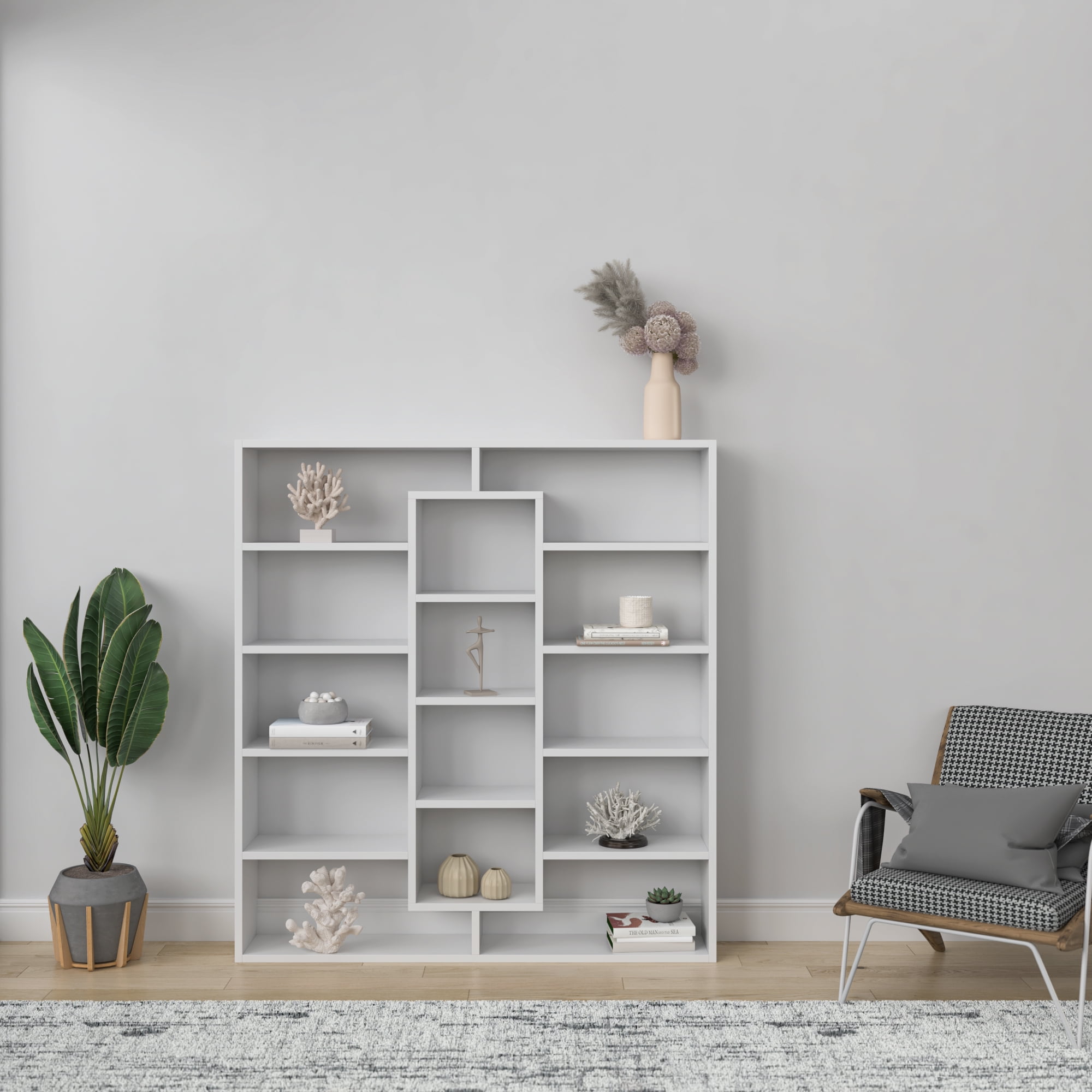 Ada Home Decor Multiple Tier Open Shelf Bookcase, 14- Cube Storage ...