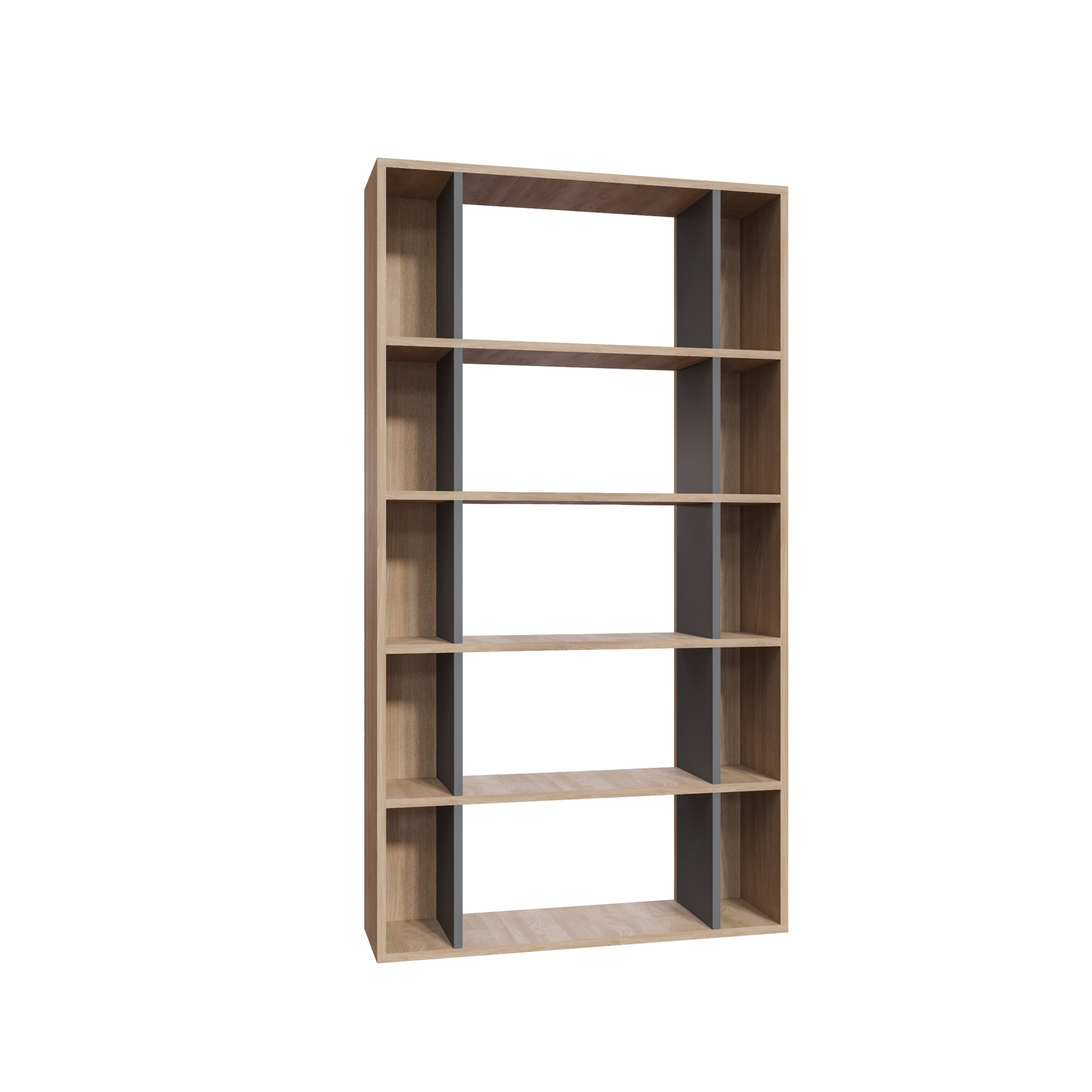 Ada Home Decor 5 Shelf Bookcase - Modern Oak Book Shelves - Walmart.com