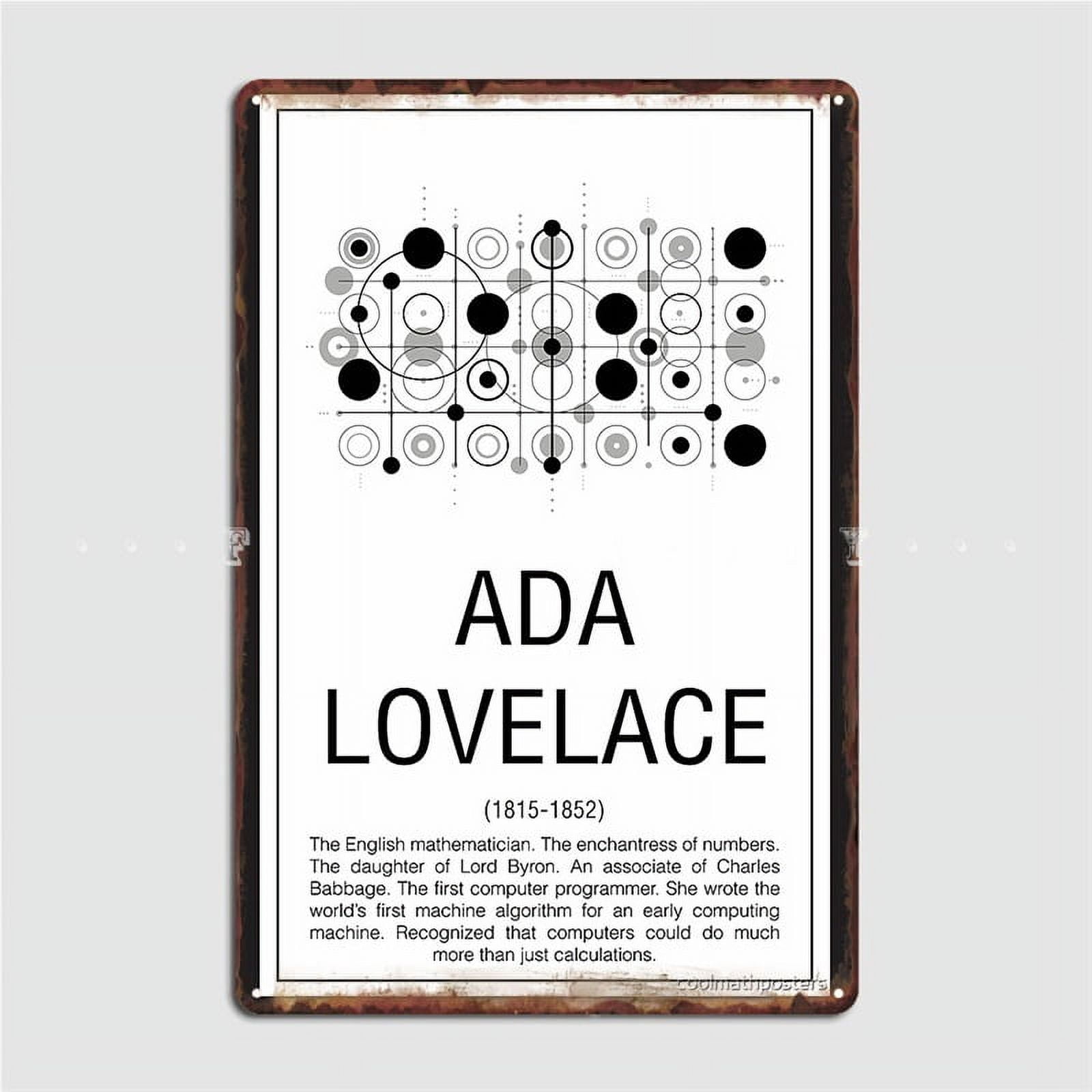 Ada Lovelace Metal Plaque Poster Pub Garage Club Designing Garage ...