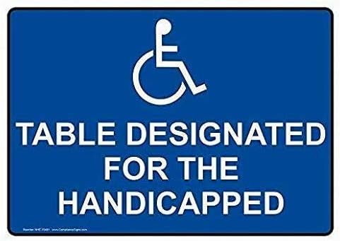 Ada Table Design Caution Sign Warning Sign 8x6 Inchs - Walmart.com
