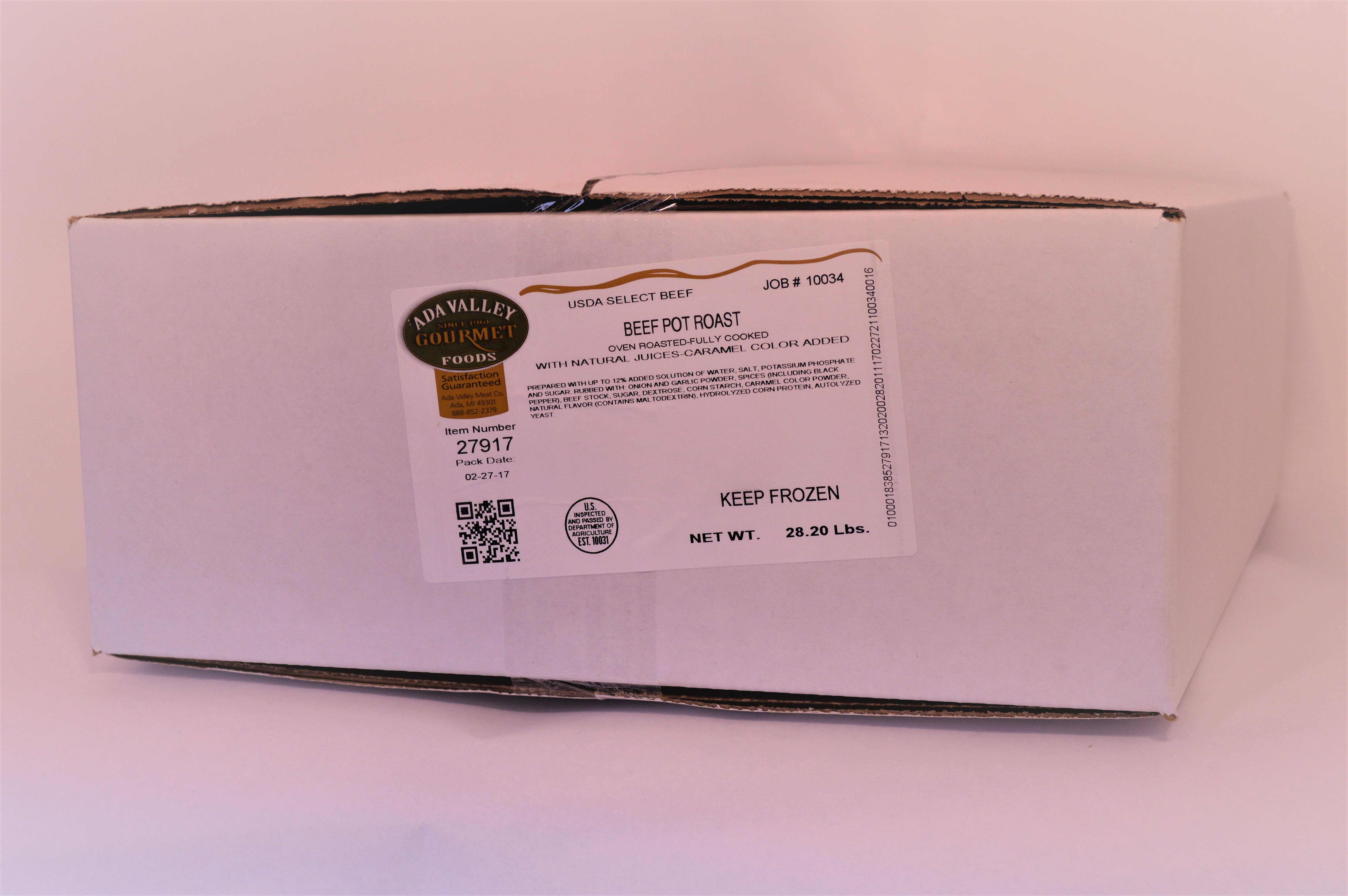 Ada Valley Gourmet Foods Round Flat Enhanced 12 Percent Beef Pot Roast ...