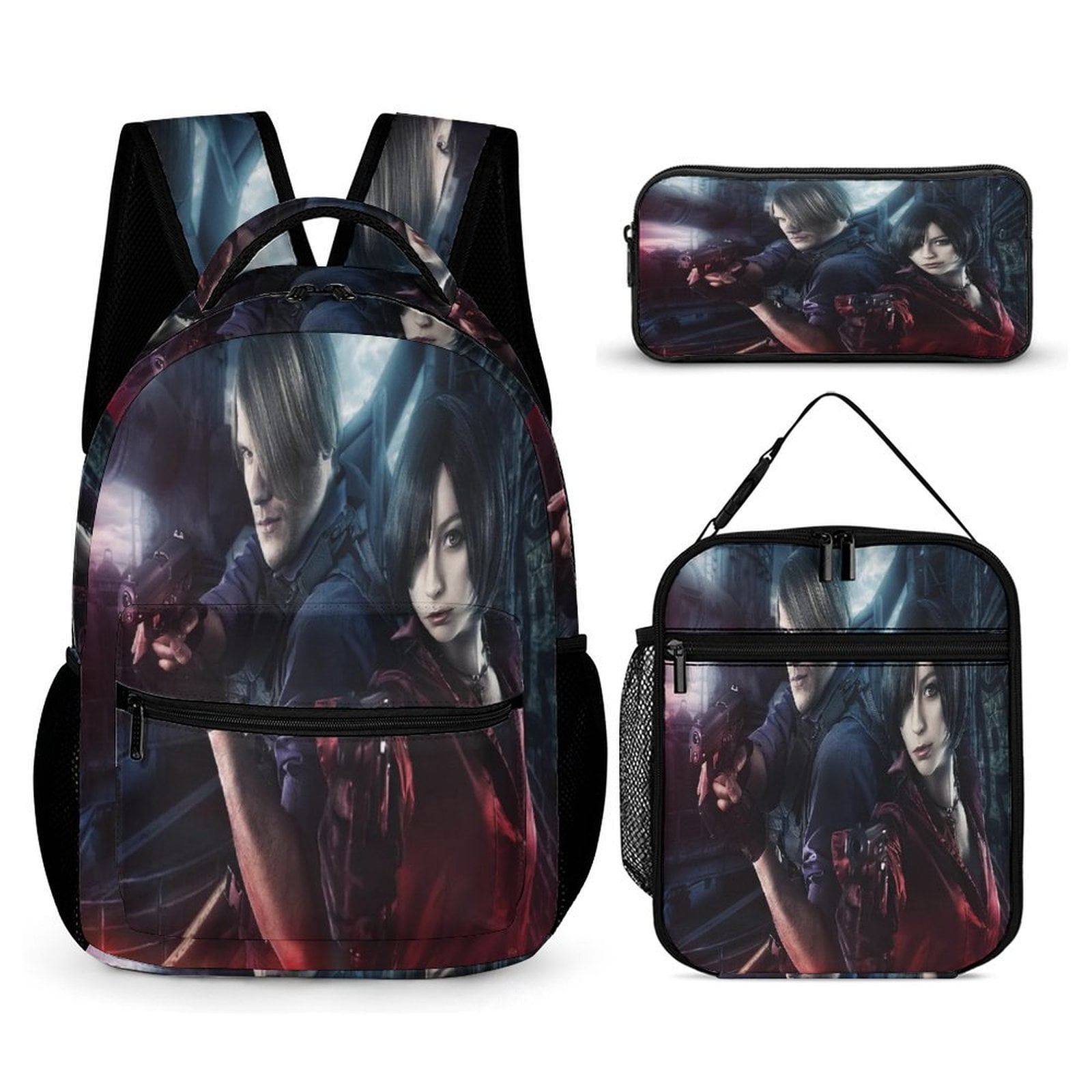 Ada-Wong Resident Game Evil 3 Piece Backpack Set Anime Casual Daypack ...