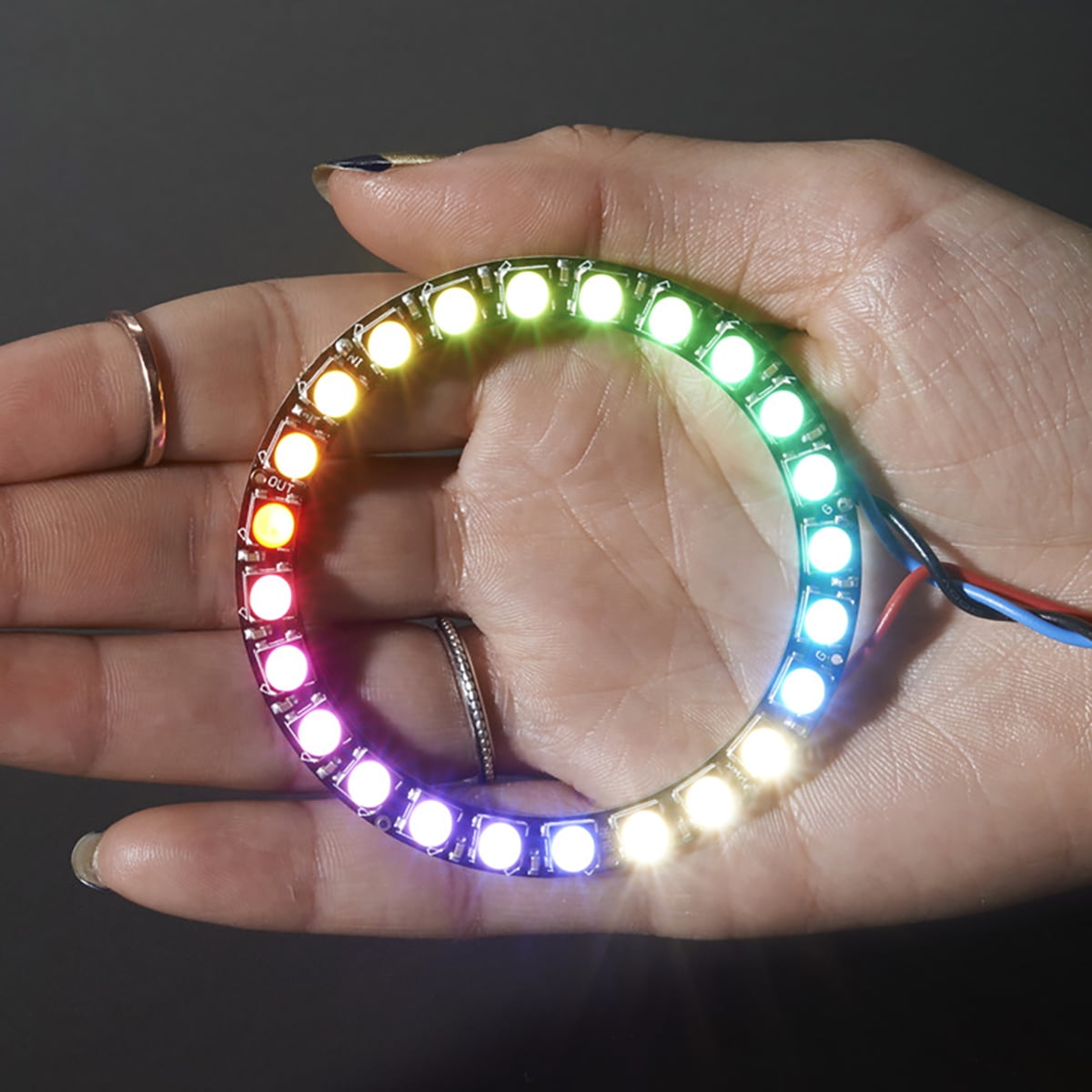 Adafruit NeoPixel Ring - Natural White 24 x 5050 RGBW LEDs w ...