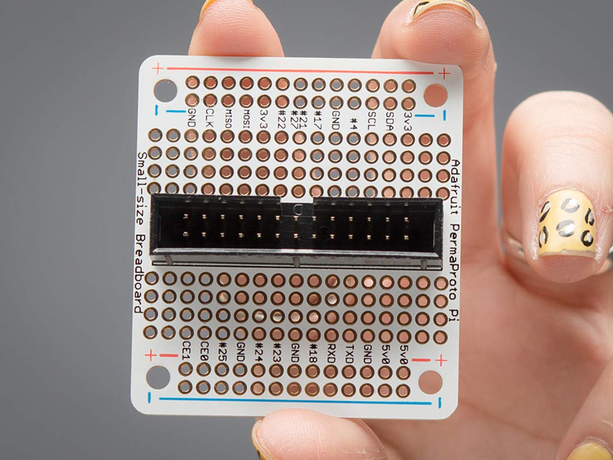 Adafruit Small-Size Perma-Proto Raspberry RRF12 Pi Breadboard PCB Kit ...