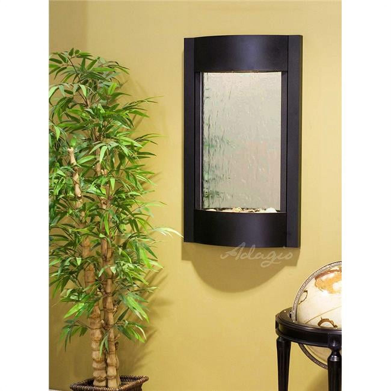 Adagio SWA1740 Serene Waters Textured Black Silver Mirror Wall Fountain ...