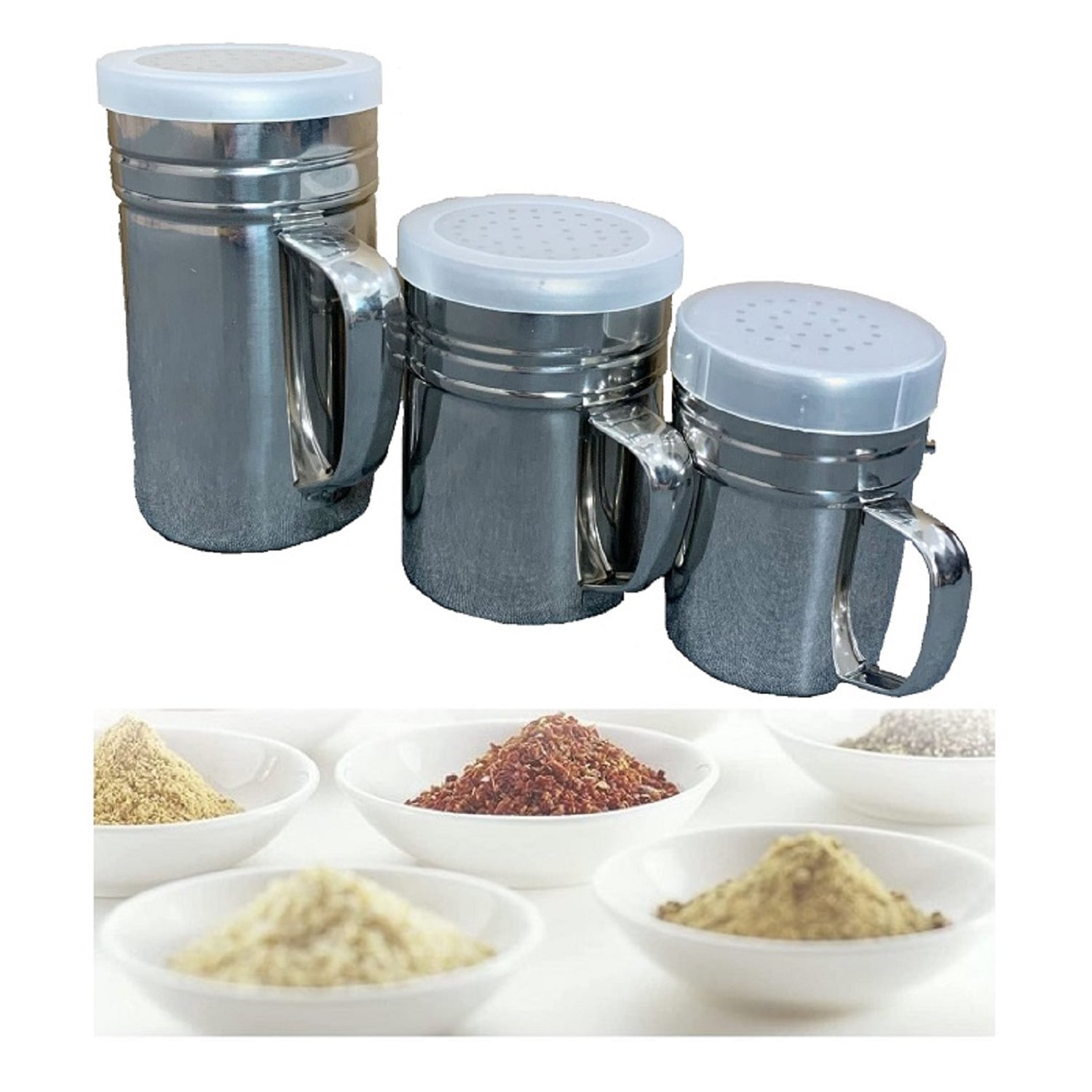 Adakot Kitchen Table Set: 3 Pcs Stainless Steel Salt and Pepper Shaker ...