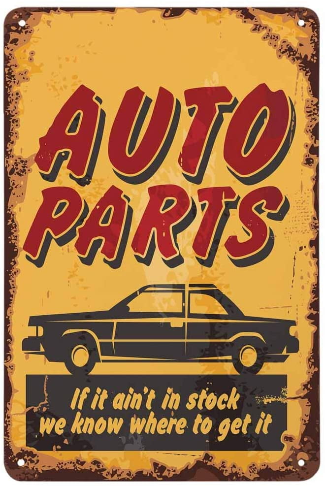 Adale Auto Parts Tin Sign,Car and Lettering On Yellow Background ...