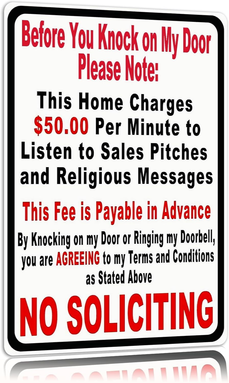 Adale Before You Knock On My Door Sign No Soliciting Funny Metal Tin ...