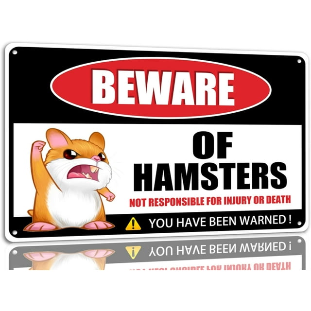 Adale Beware Of Hamster Metal Tin Sign Not Responsible For Injury Or ...