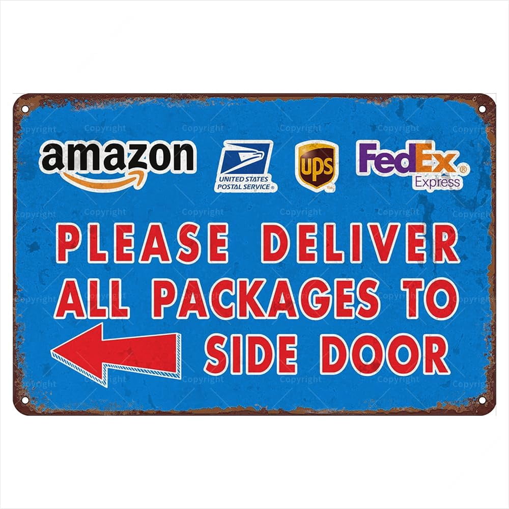 Adale Delivery Signs Retro Metal Tin Signs, (Size 30x40cm/12"x16 ...