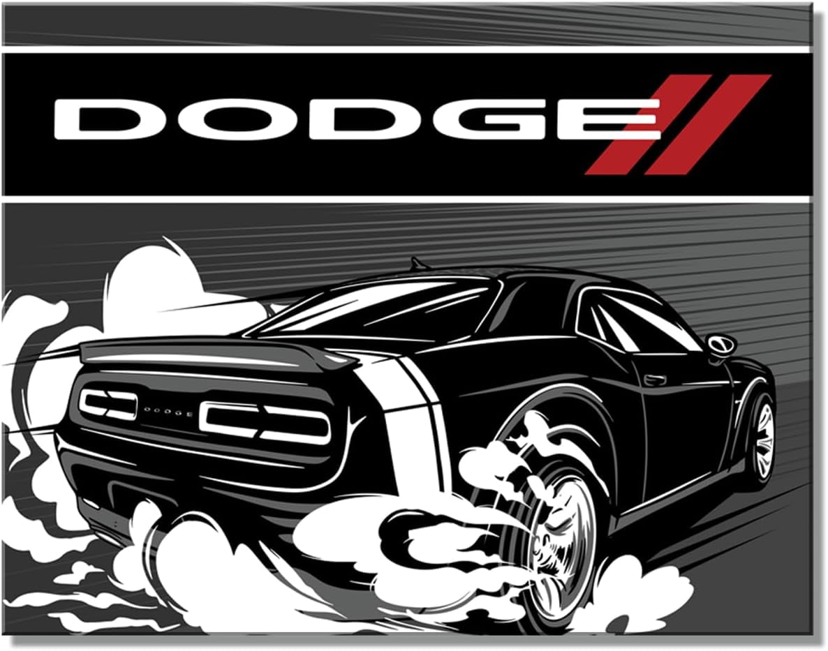 Adale Dodge Black Speed Tin Sign - Garage Signs - Nostalgic Vintage ...