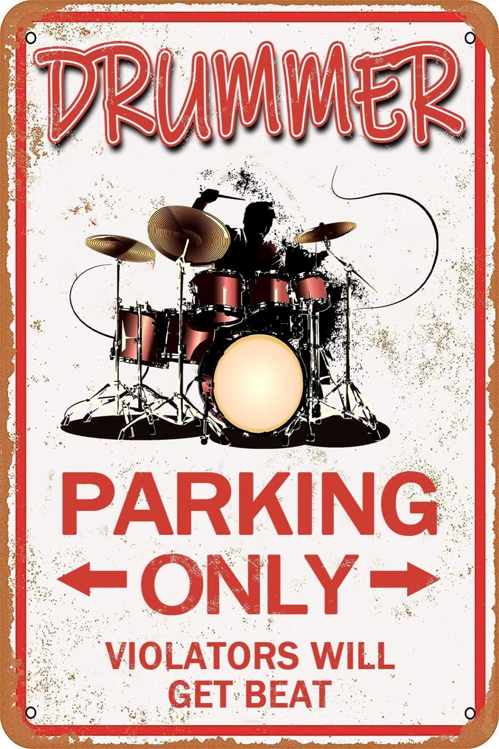 Adale Drummer Parking Only Sign Drummer Gifts For Men Funny Metal Signs ...