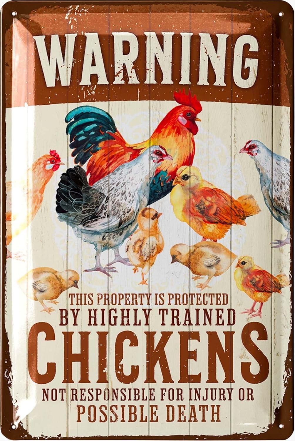 Adale Funny Chicken Coop Signs for outside, Beware of Chicken, Chickens ...