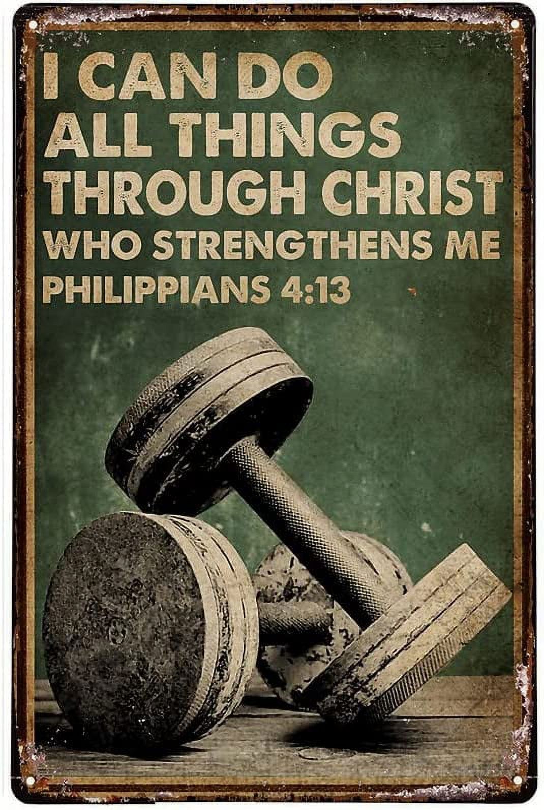 Adale Funny Metal Tin Sign I Can Do All Things Through Christ Gym ...