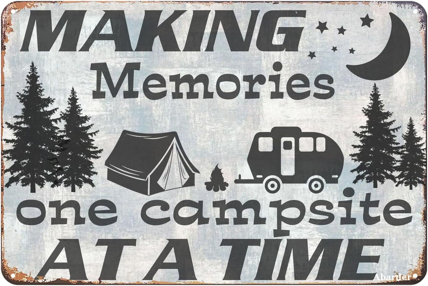 Adale Funny Signs Our Camp Rules Metal Tin Sign Wall Decor Farmhouse ...