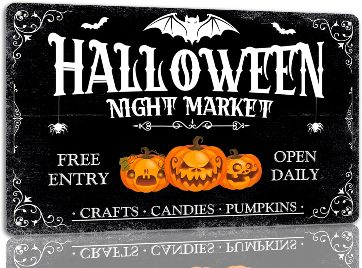 Adale Halloween Night Market Tin Sign Halloween Metal Sign Vintage ...