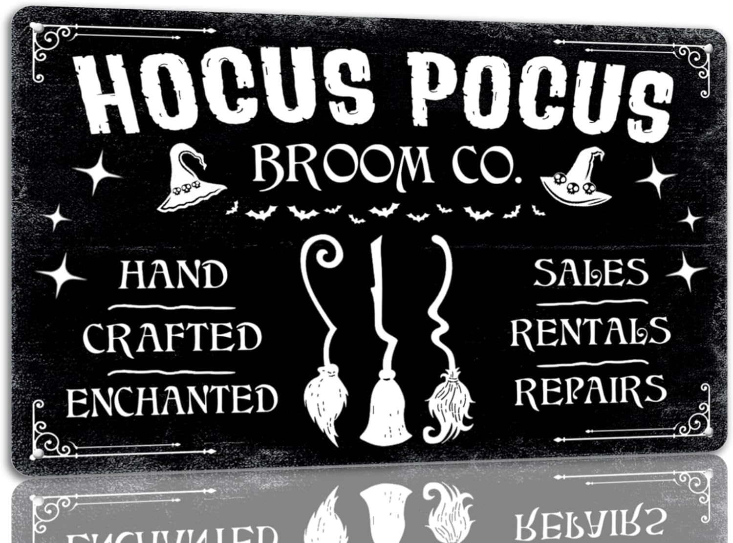 Adale Hocus Pocus Broom Co Tin Sign Halloween Metal Sign Vintage Spooky ...