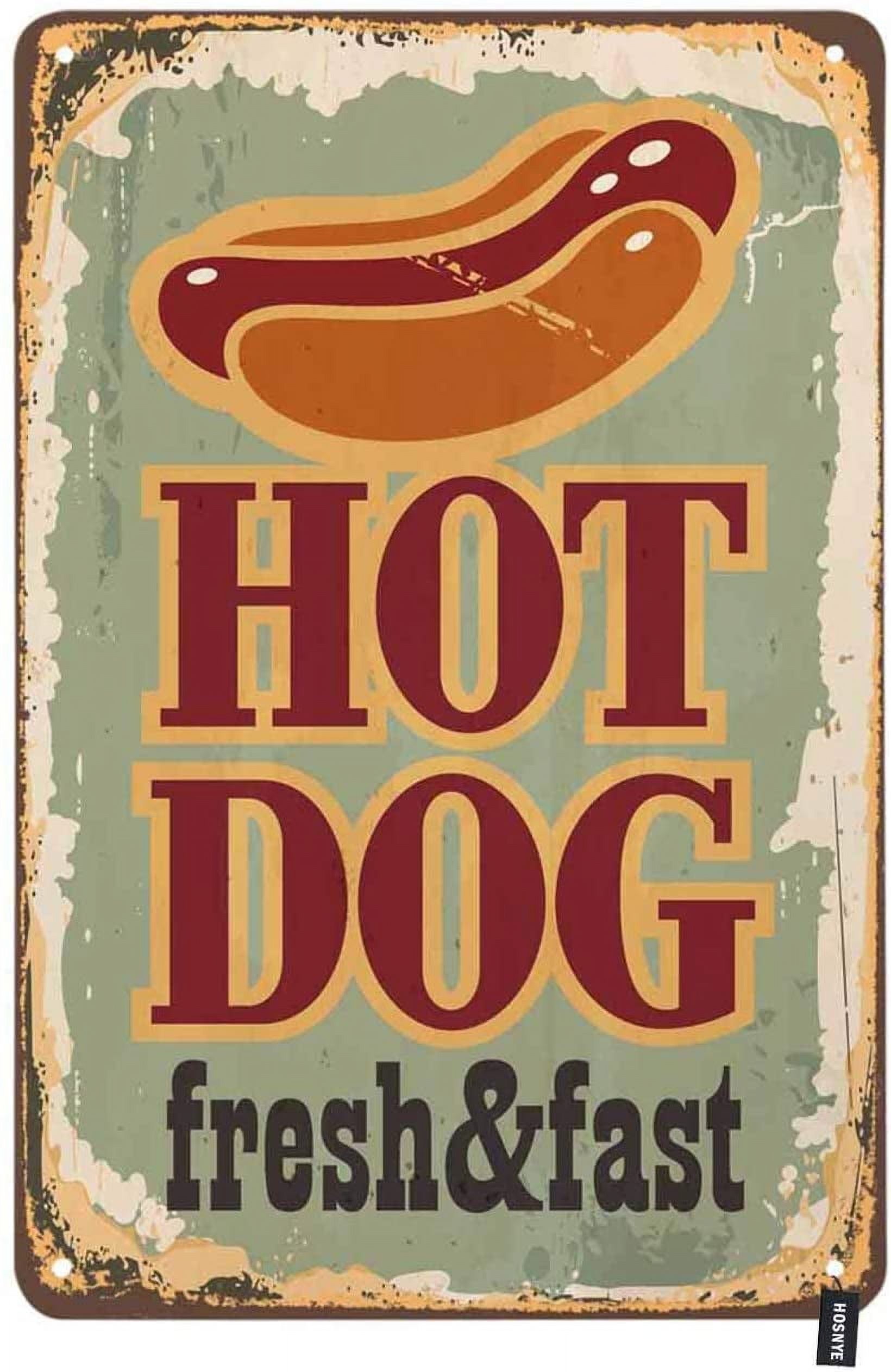 Adale Hot Dog Tin Sign Vintage Tin Poster of Fresh and Fast Hot Dog ...