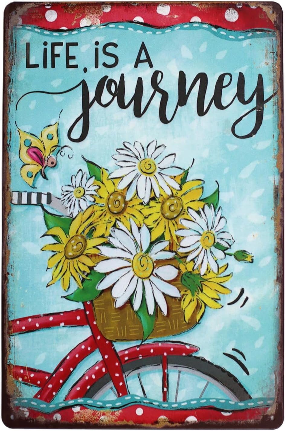 Adale Life is a Journey, Metal Tin Sign, Vintage Plaque Home Wall Decor ...