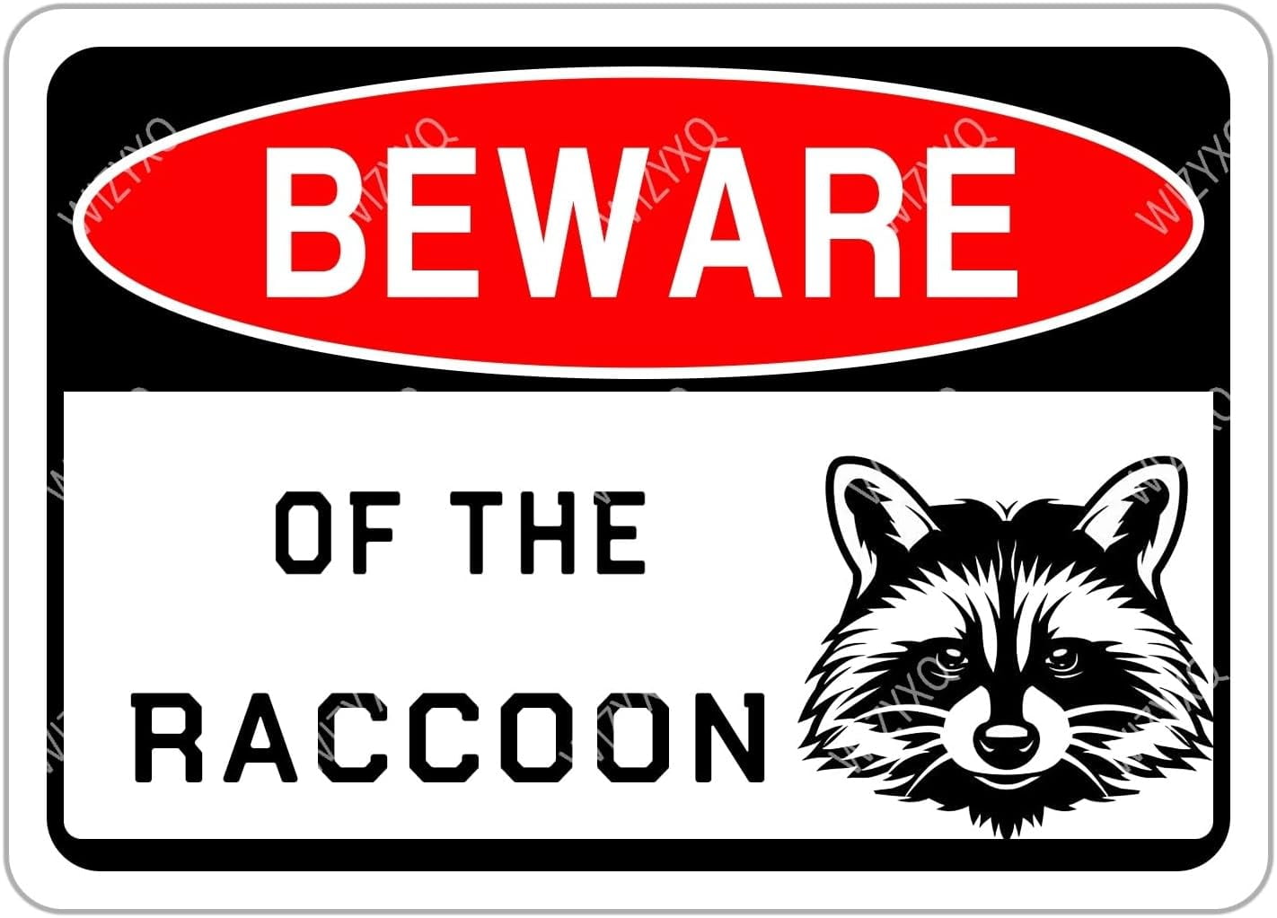 Adale Metal Signs Beware of The Raccoon Sign Funny Metal Sign Vintage ...