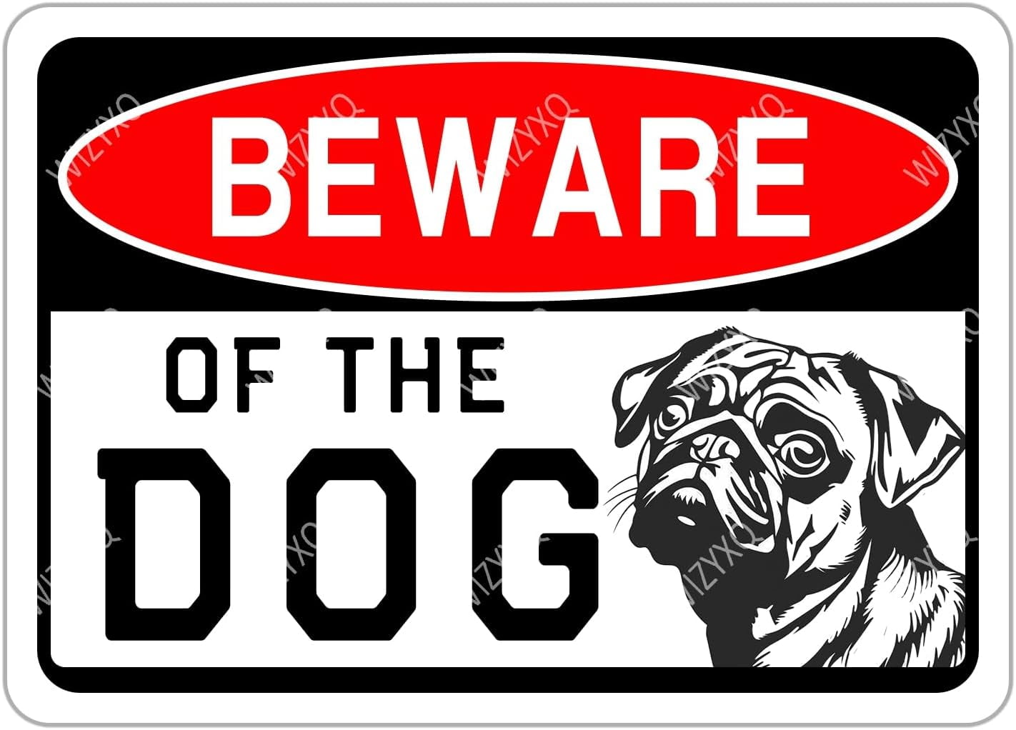 Adale Metal Signs Pug Beware of The Dog Sign Funny Metal Sign Vintage ...