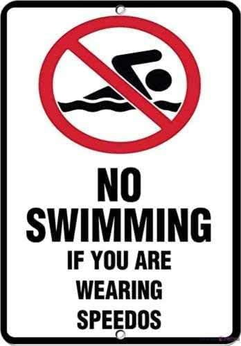 Adale New Warning Signs Metal Tin Sign -no Swimming If You are Wearing ...