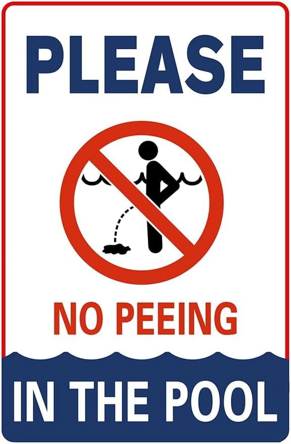 Adale Pool Signs Vintage Please No Peeing In The Pool Metal Tin Sign ...