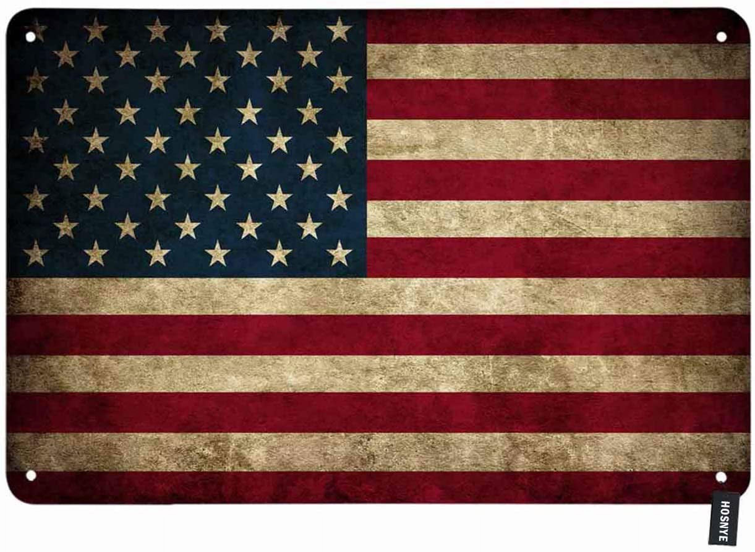 Adale Tactical USA American Flag Tin Sign Rustic Vintage Patriotic Us ...