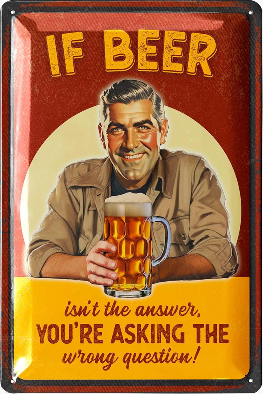 Adale Vintage Beer Sign - BEER IS THE ANSWER - Beer Signs for man Cave ...