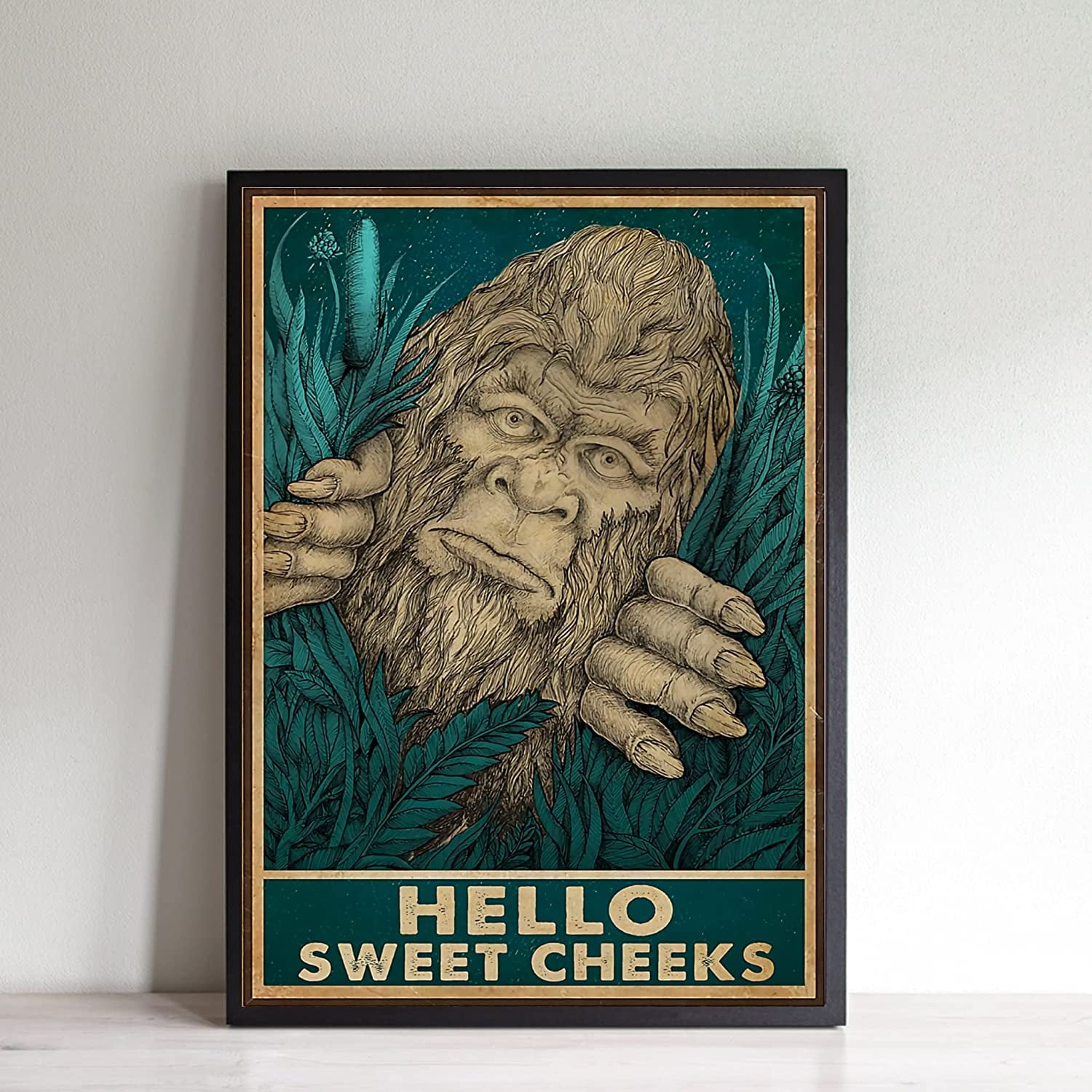 Adale Vintage Tin Sign Metal Plaque Hello Sweet Cheeks Sasquatch ...