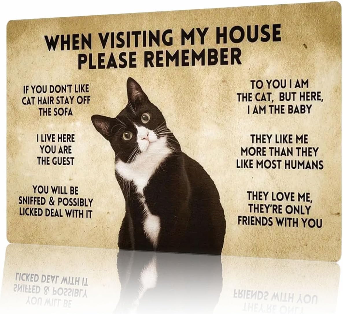 Adale Vintage Tuxedo Cat Decor (Size 20x30cm/8"x12"),When Visiting My ...