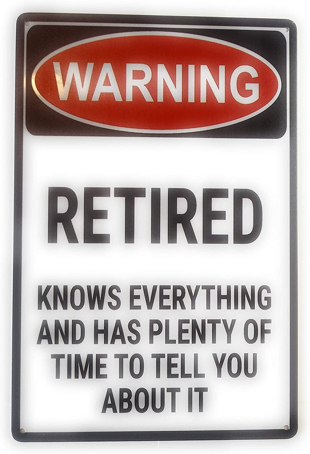 Adale Warning Retired Metal Tin Sign Man Cave, Kitchen Sign, Vintage ...