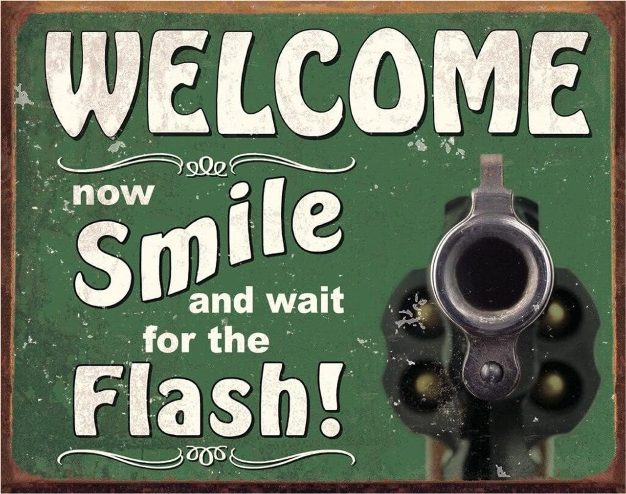 Adale Welcome Smile for The Flash Tin Sign - Nostalgic Vintage Metal ...